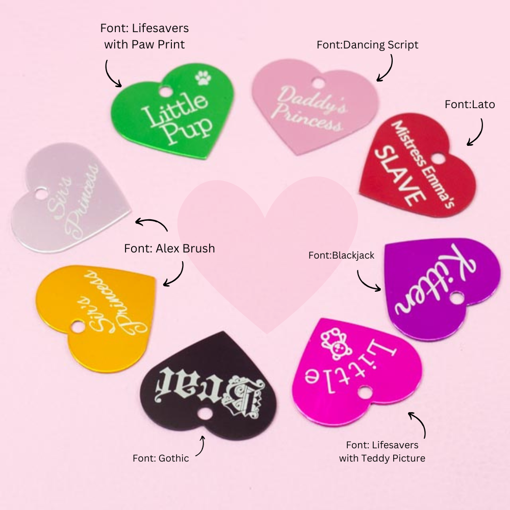 Large Heart Tag - Custom Engraved - Ceremony Leather