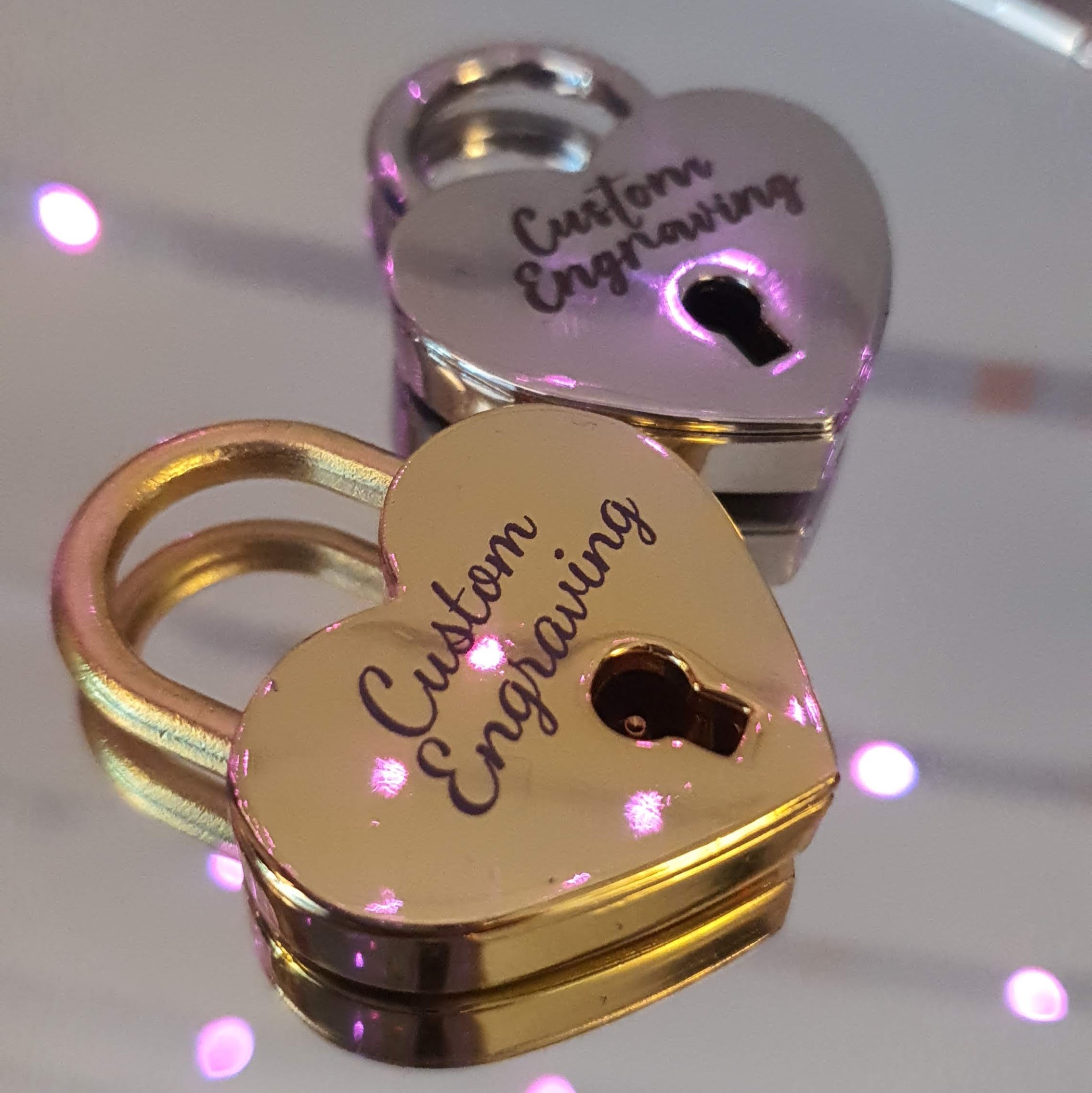 Custom Engraved Padlock (Silver or Gold) - Ceremony Leather