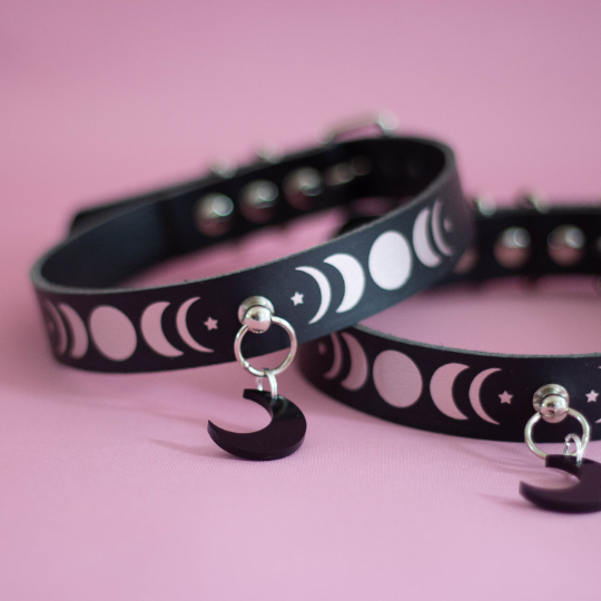 Leather Moon Phase Collar - Ceremony Leather
